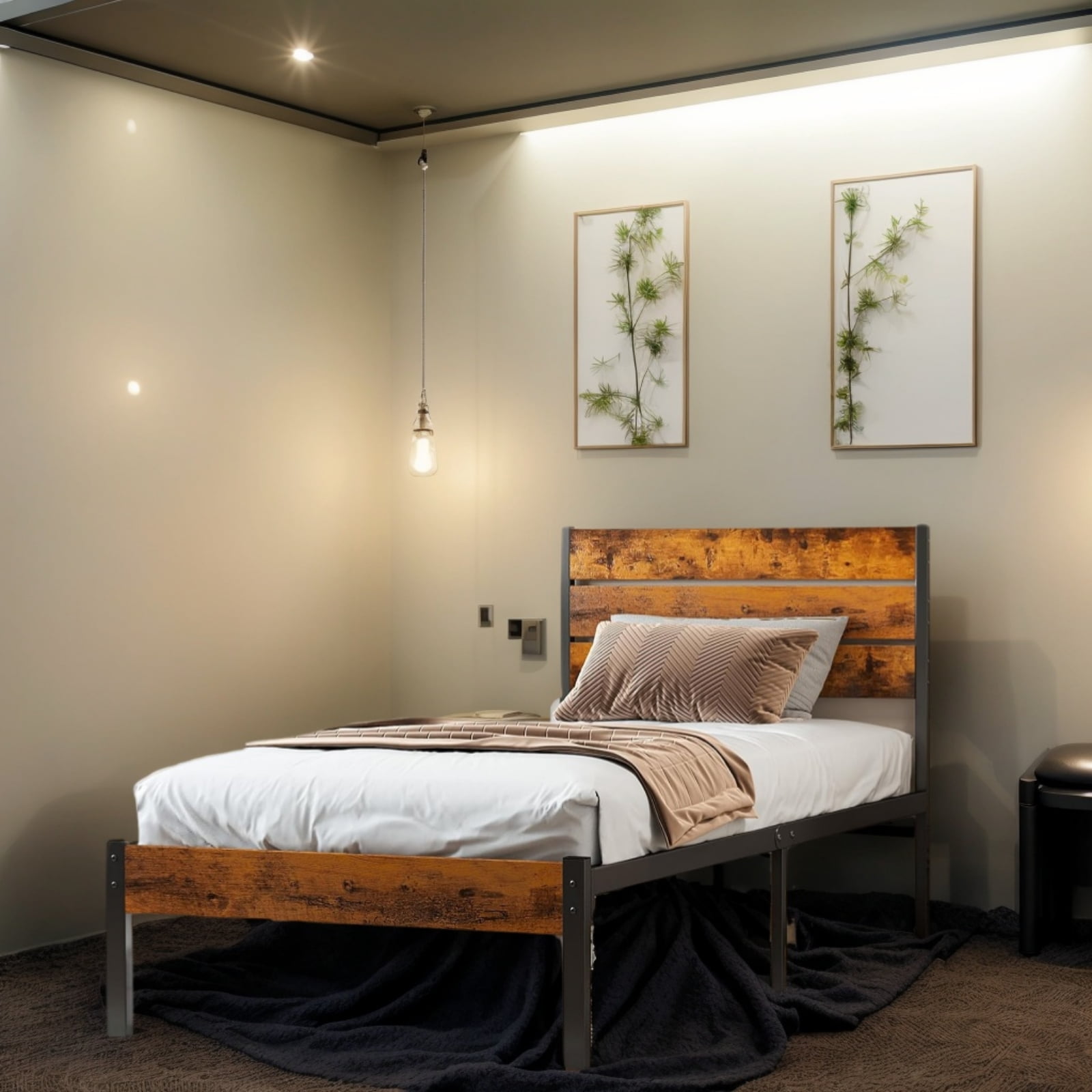 Gianna Twin Size Bed Frame, with Under Bed Storage, Solid and Stable ...