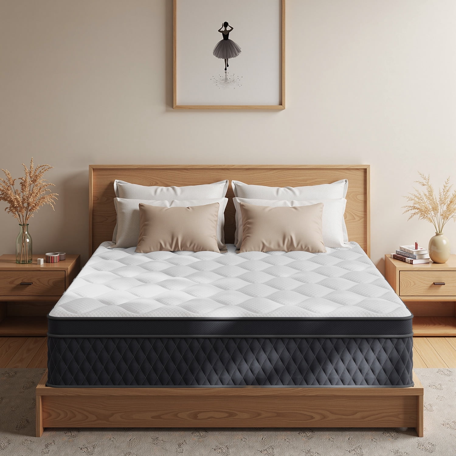 GIANNA Twin-XL Size Hybrid Spring Mattress, 10 Inch Medium Firm ...