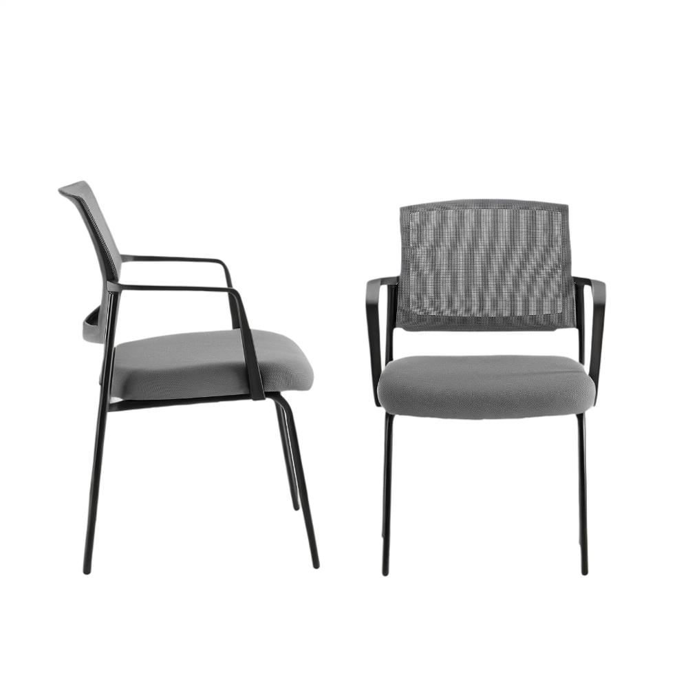 GIANNA Upholstered Arm Stacking Chairs, Sturdy Metal Mesh Back Chairs ...