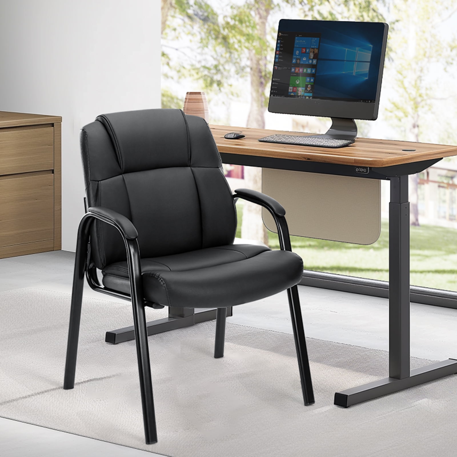 GIANNA Waiting Room Office Reception Chair, Executive Leather Guest ...