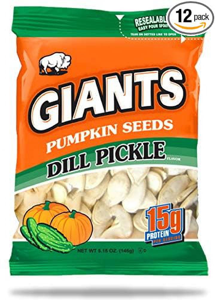 GIANTS Dill Pickle Flavored Pumpkin Seeds, Roasted, Salted, Jumbo Size ...