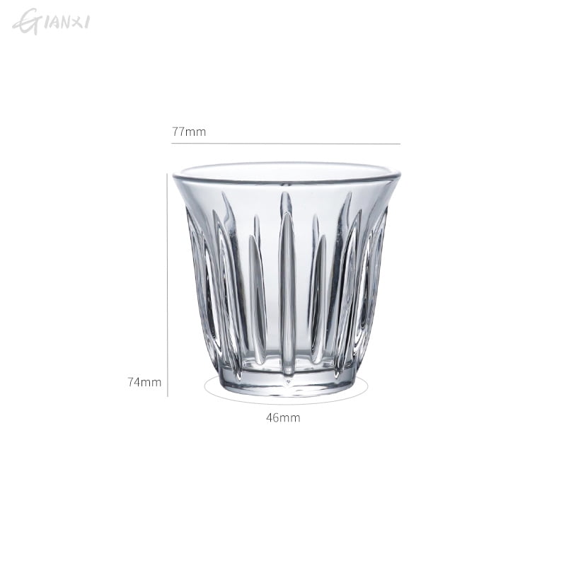 GIANXI Vertical Grain Coffee Cup Transparent Tempered Glass Cup INS ...