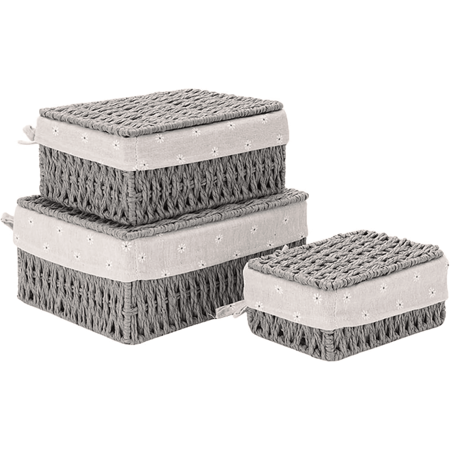 GIB Small Wicker Baskets with Lids Liner Size Paper Rope Woven ...