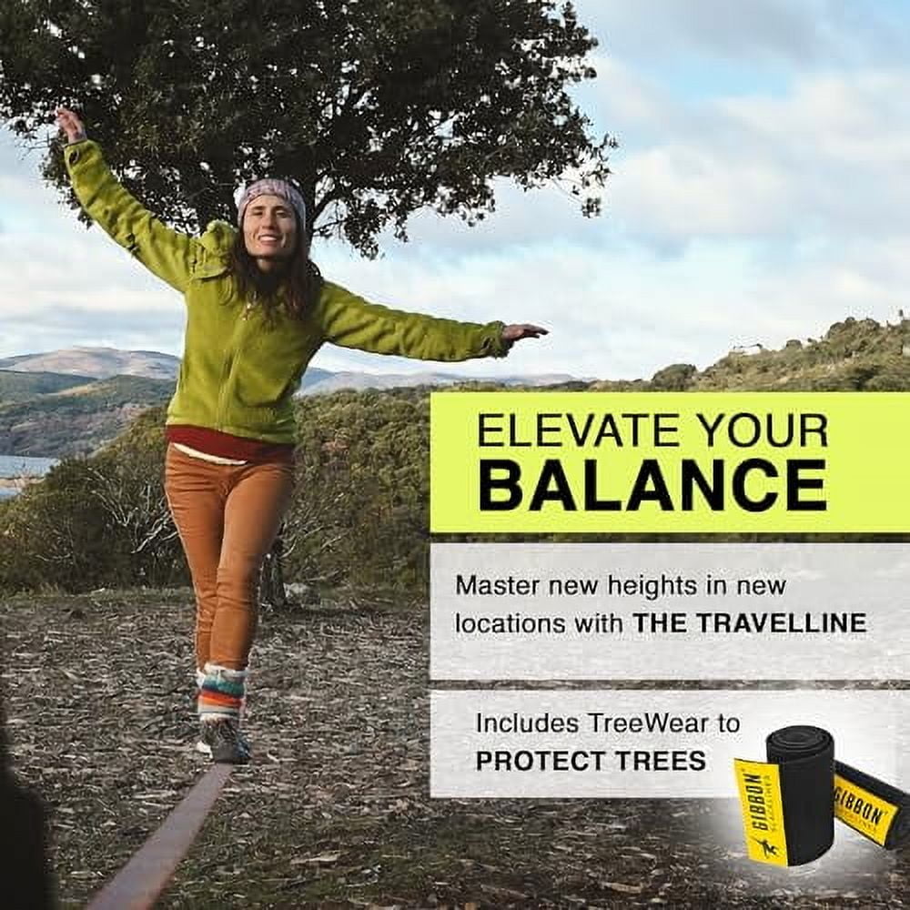 GIBBON TravelLine Slackline with TreeWear - Portable Slack Line 49ft ...