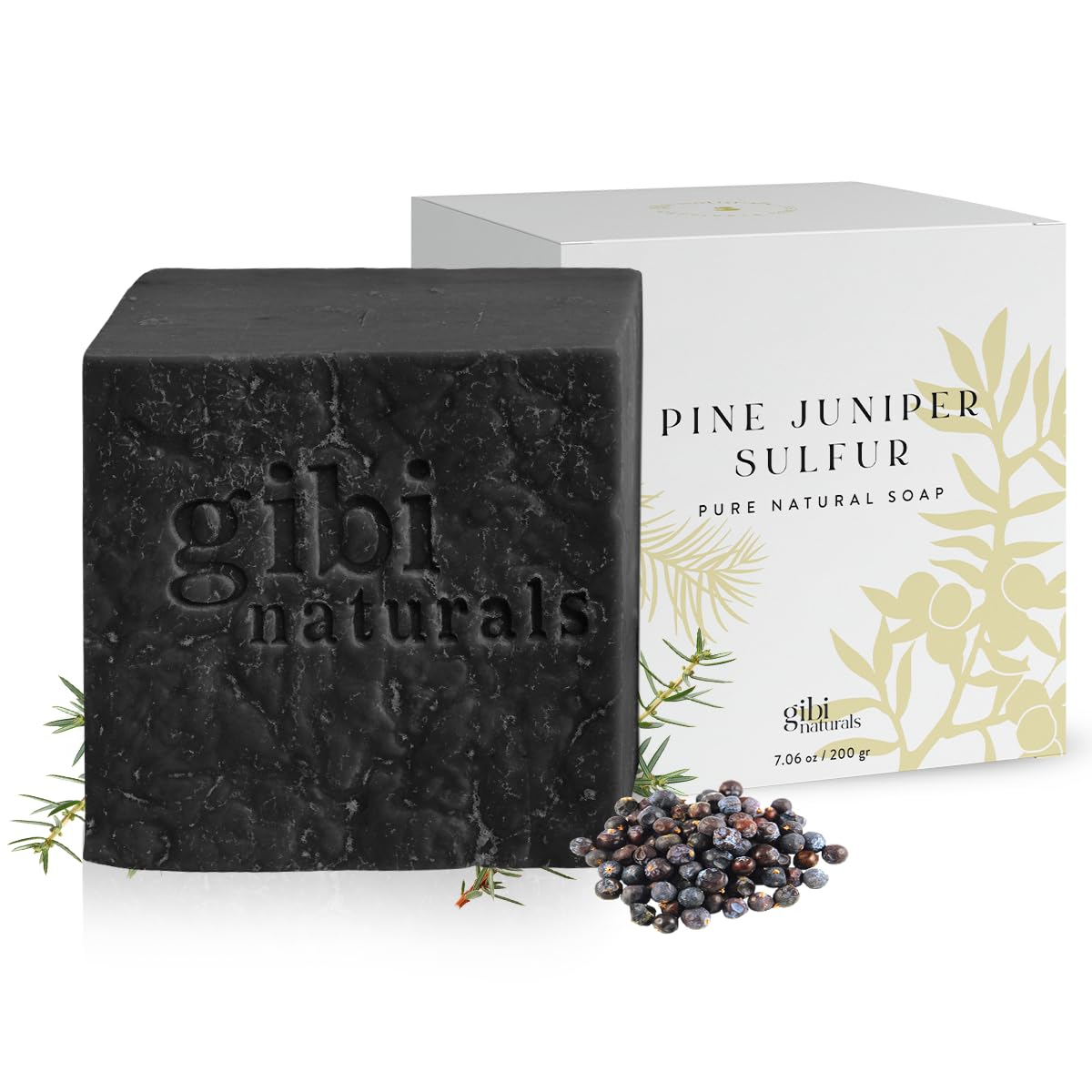 GIBI Pine Tar Soap YPF5 Enriched with Juniper & Sulfur - 7.06 Oz ...