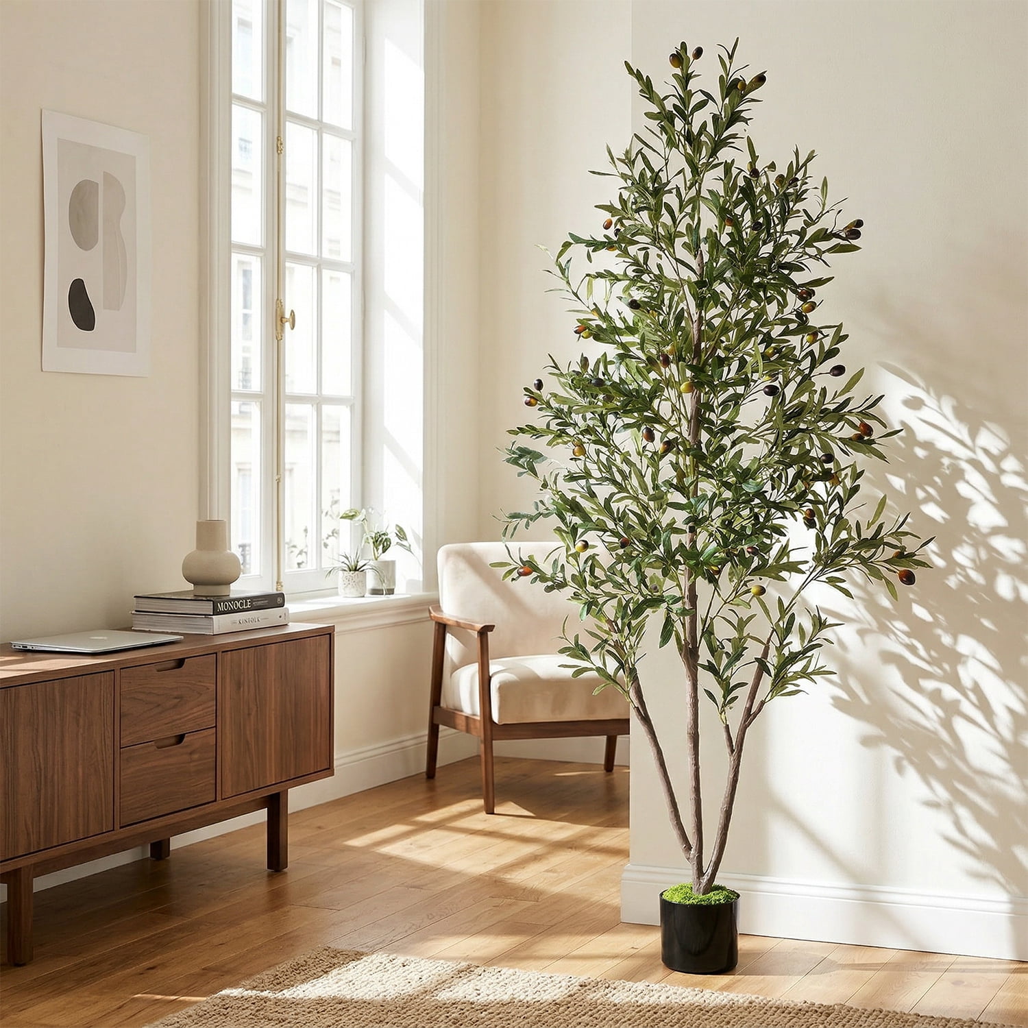 NOVAROOT 7FT Ultra-Realistic Artificial Olive Tree with Lifelike Fruits ...