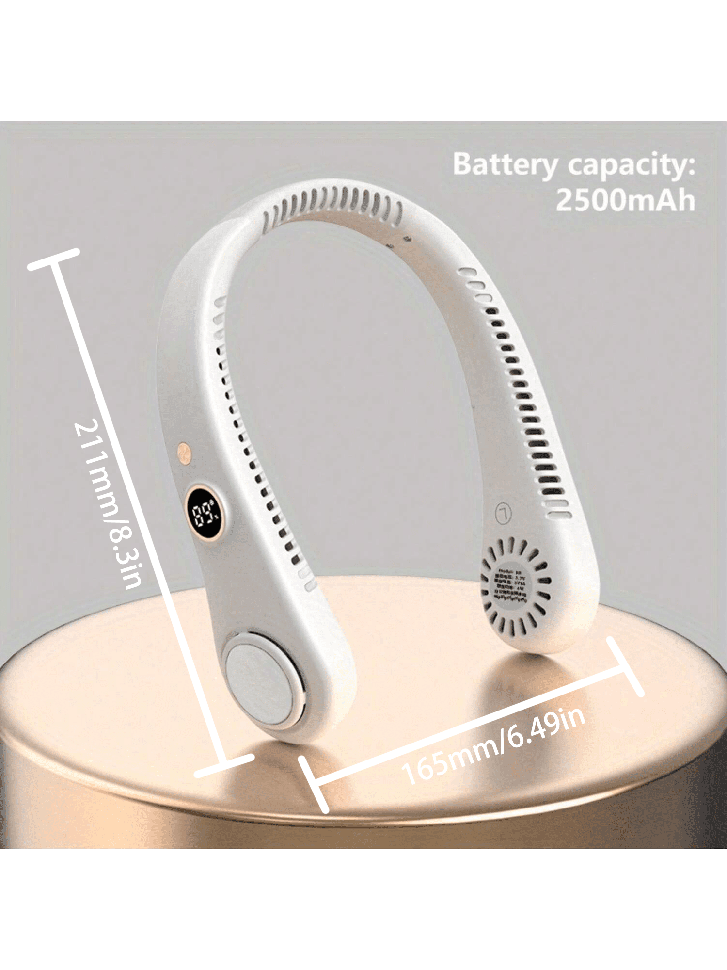 GICOOK Hanging Neck Fan Usb Portable 5-Speed Adjustable With Digital ...
