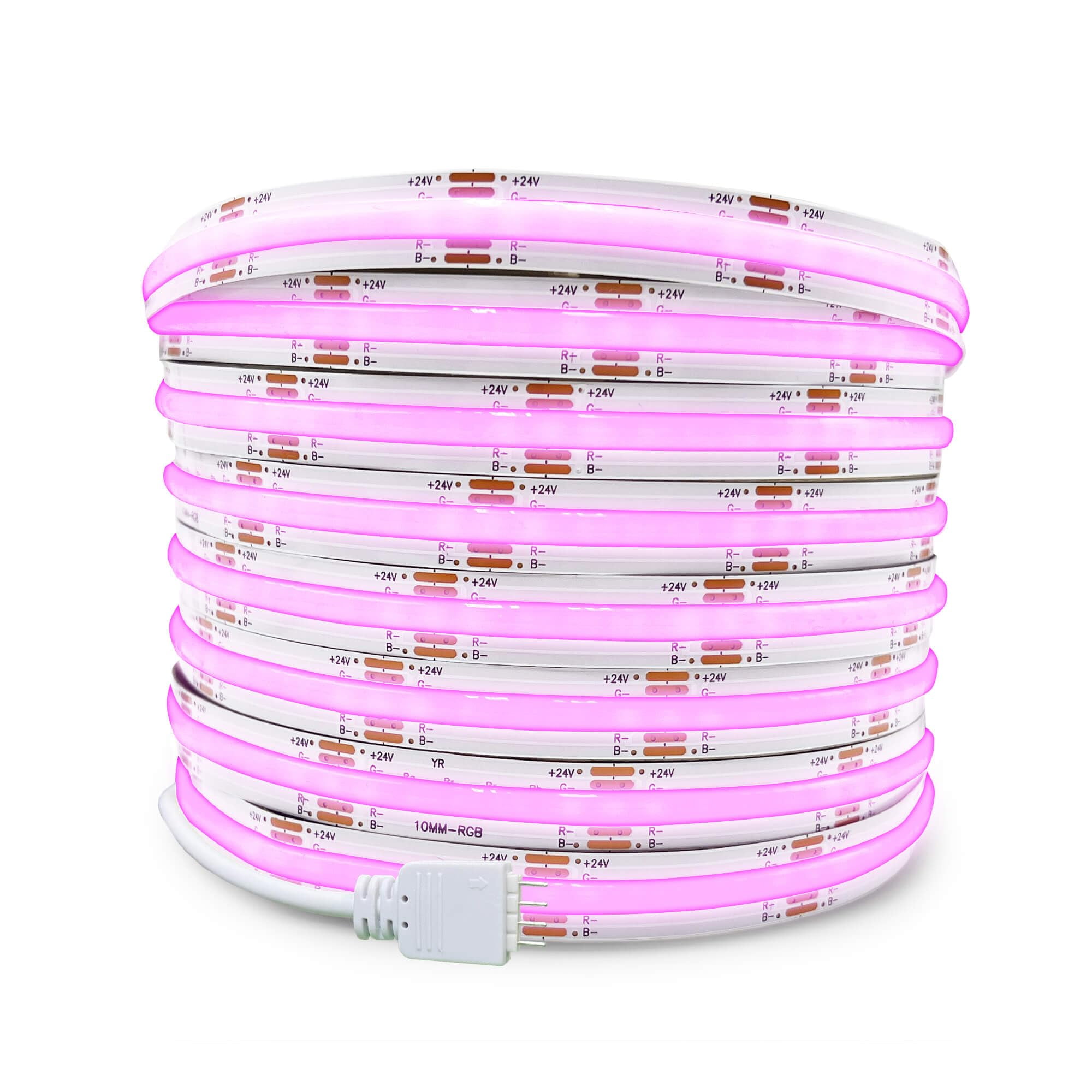 GIDEALED 24V COB RGB LED Strip Light 32.8ft,16 Million RGB Colors ...