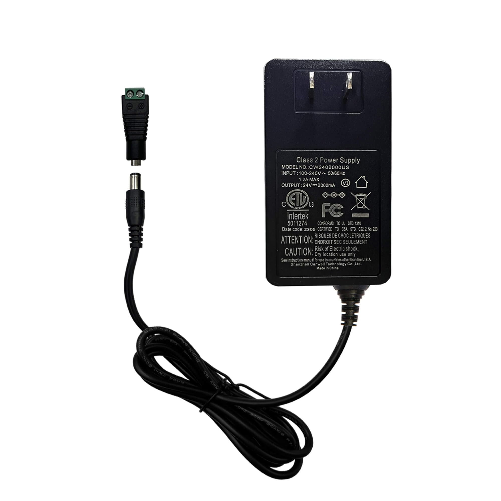 GIDEALED 24V Power Supply DC,24V 2A Power Supply 48W Adapter for COB ...