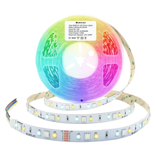 GIDEALED 32.8ft RGBWW LED Strip Light 24V DC, Cool/Warm White 2700K ...