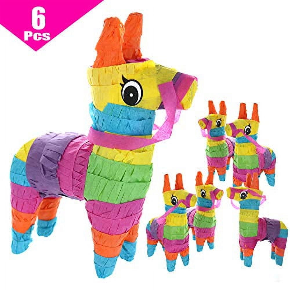 GIFTEXPRESS 6 Pack Mini Donkey Pinatas for Mexican Fiesta, Cinco De ...