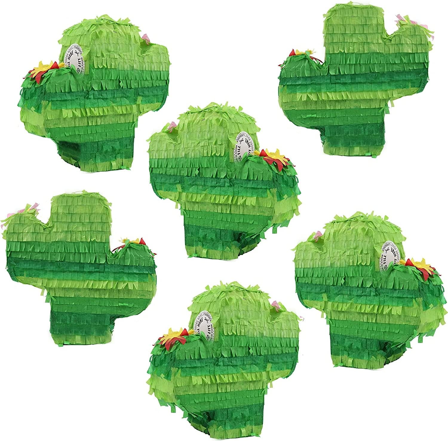 GIFTEXPRESS 6-pack Mini Cactus Pinatas for Kids Birthday Party, Gender ...