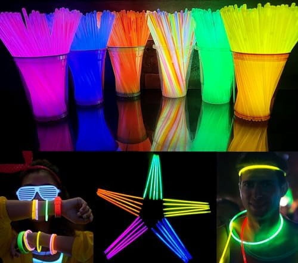 GIFTEXPRESS Glow Sticks 600 Pack - 8" Assorted Neon Color Glow In The ...
