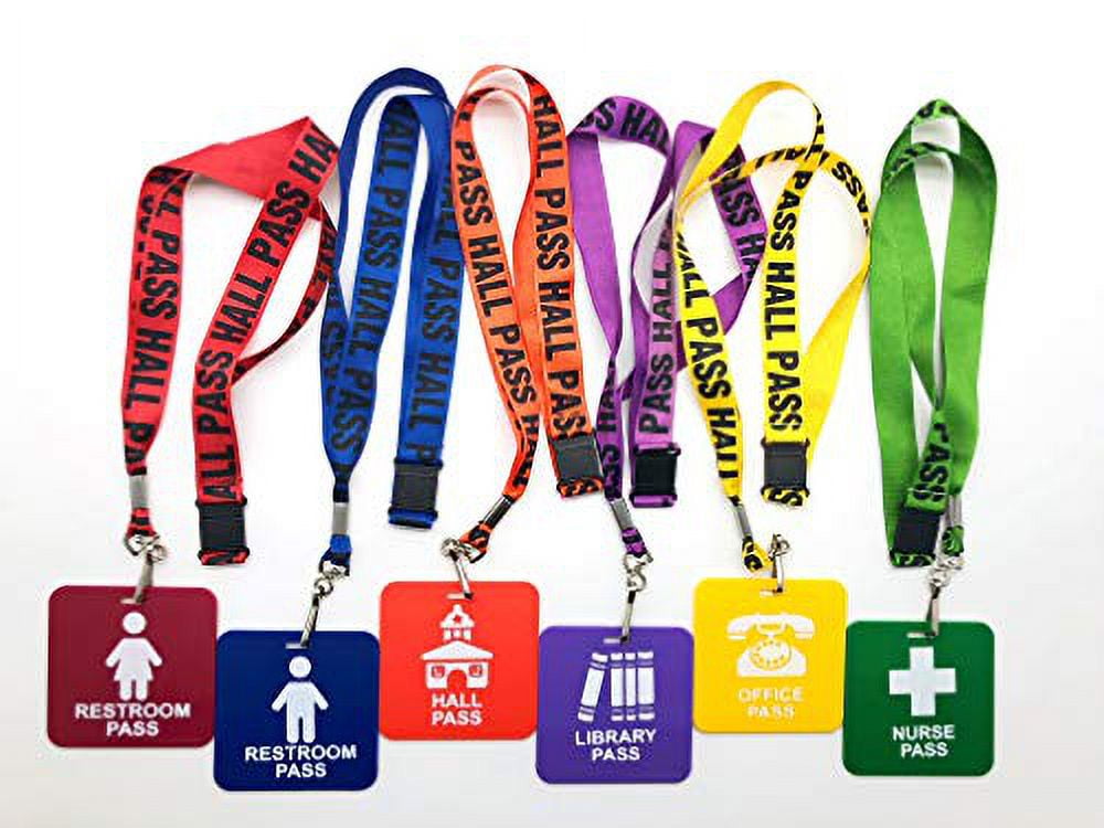 GIFTEXPRESS Hall Pass Lanyards and School Passes Set of 6 - Walmart.com