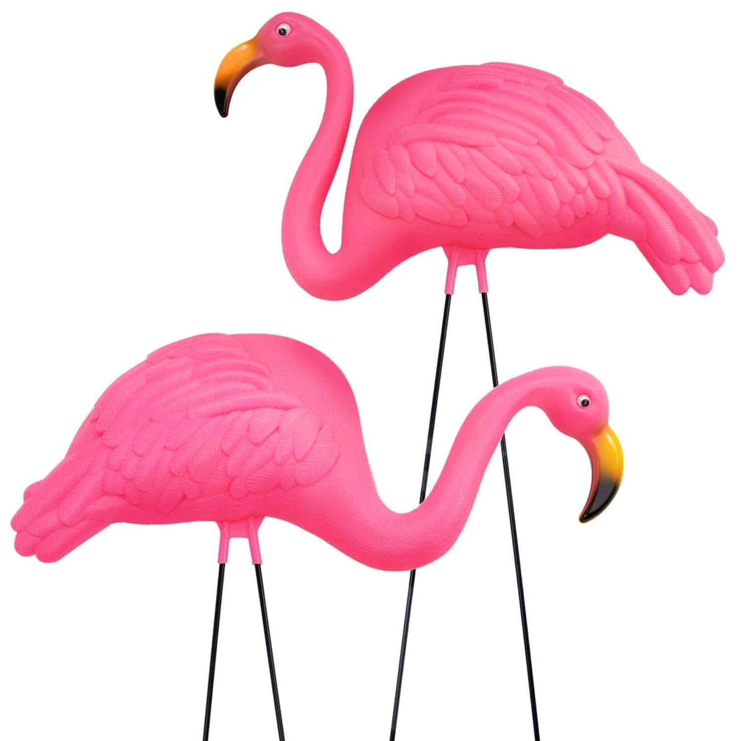 GiftExpress Pink Flamingos Yard Decorations - 4 Pack Extra Large 24 ...