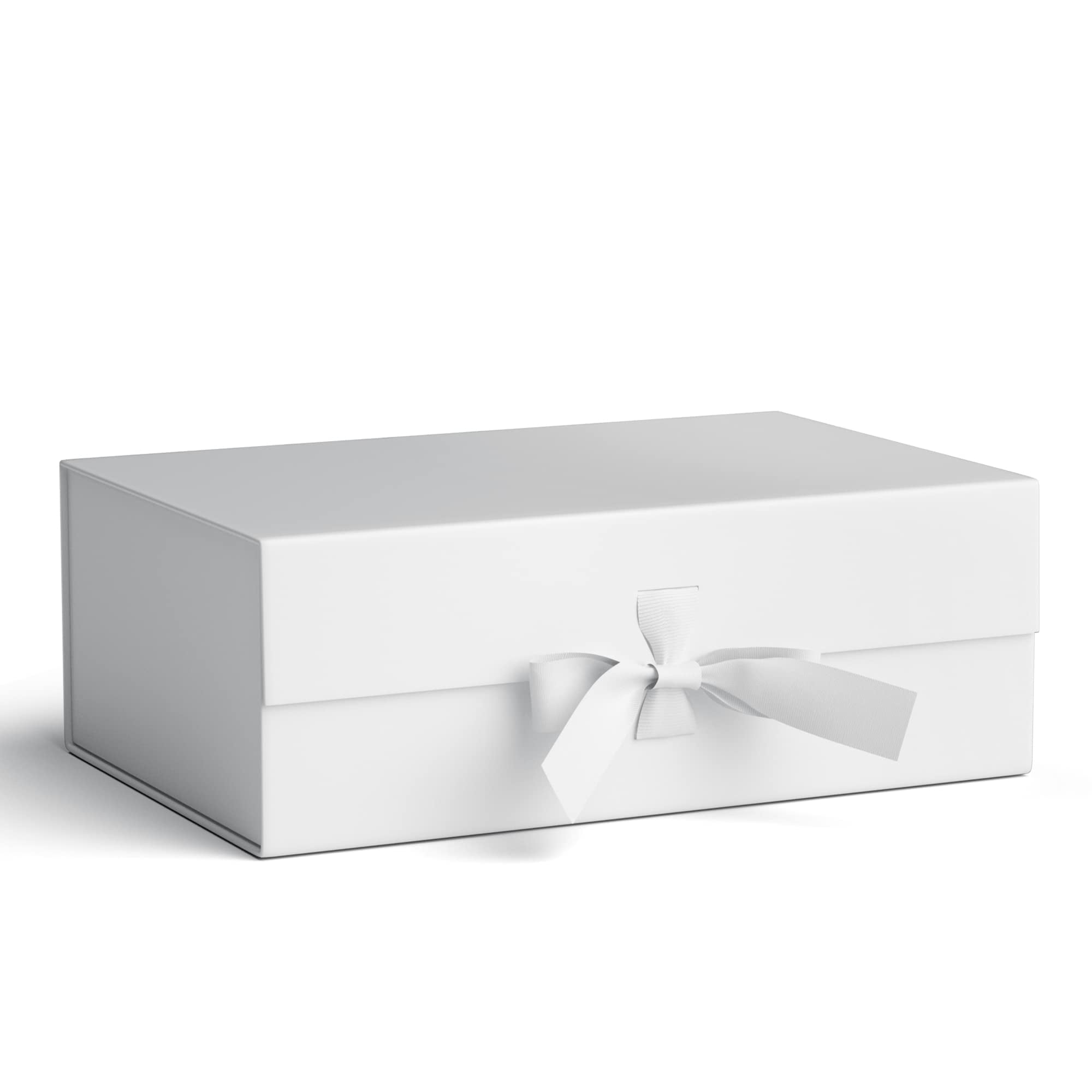 GIFTHOPE Premium White Gift Boxes for Presents,Collapsible Groomsmen ...