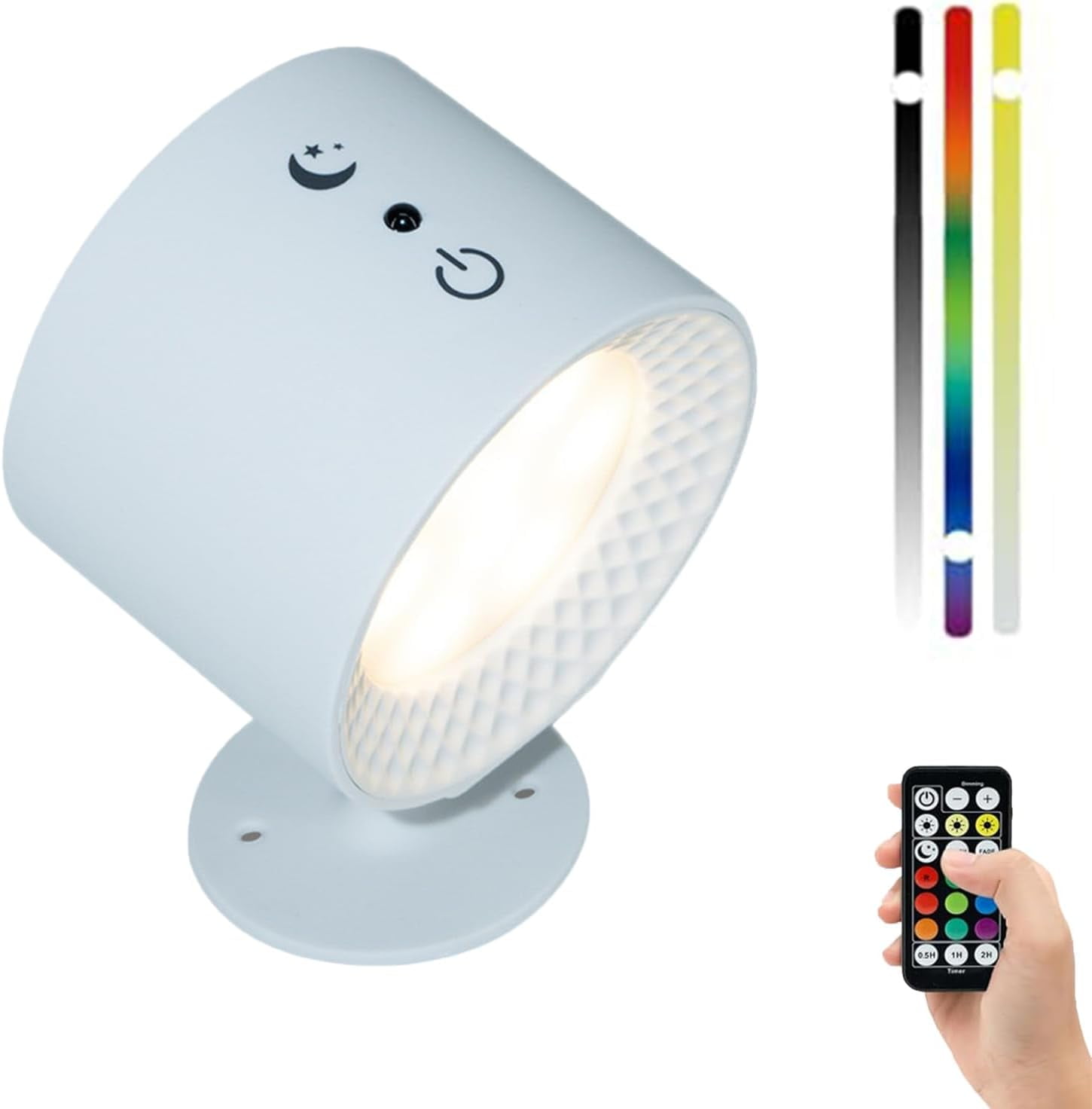 GIFTLOVE Glowright 5W RGB Gallery Light 360° Rotatable Wall-Lamp with 9 Lighting Effects Reading ...