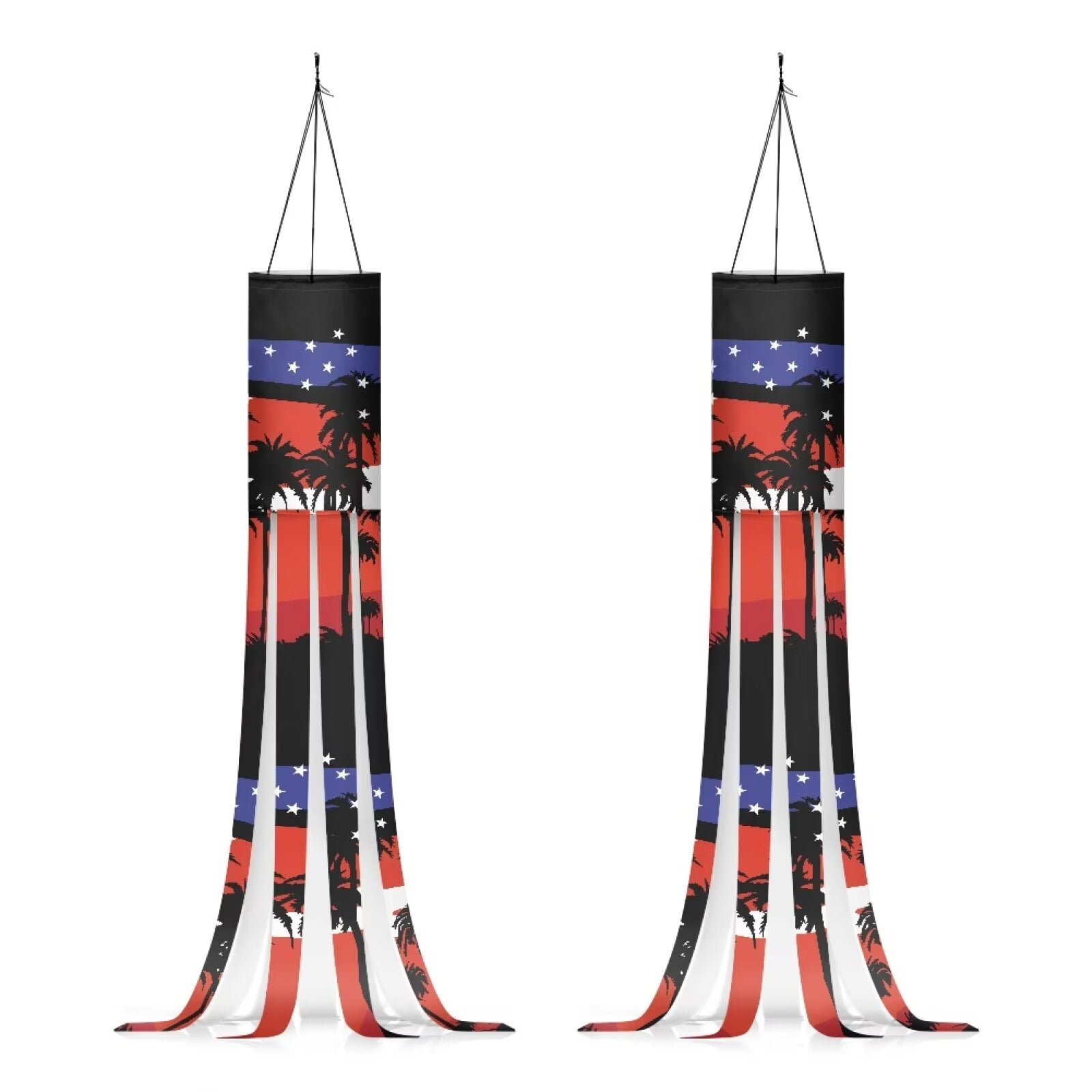 GIFTPUZZ 2 Pack Hanging Windsock Flag Outdoor Home Decor for Yard Patio ...