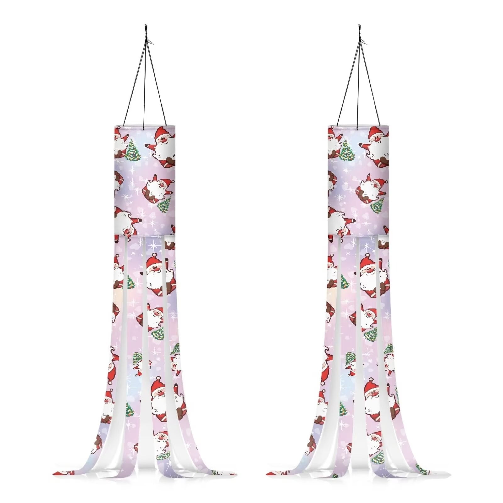 GIFTPUZZ 2 Pack Windsock Flag Snowman Christmas Tree Outdoor ...