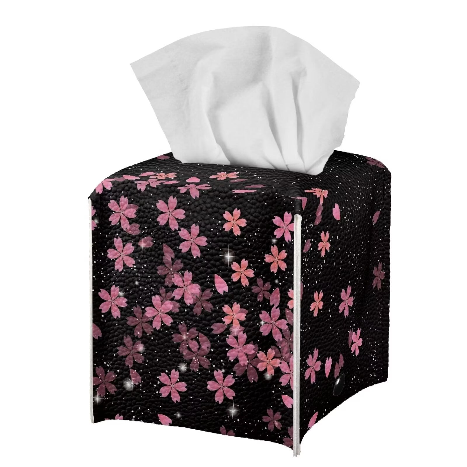 GIFTPUZZ Pink Floral Pattern Tissue Box Covers, Tissue Storage Box ...