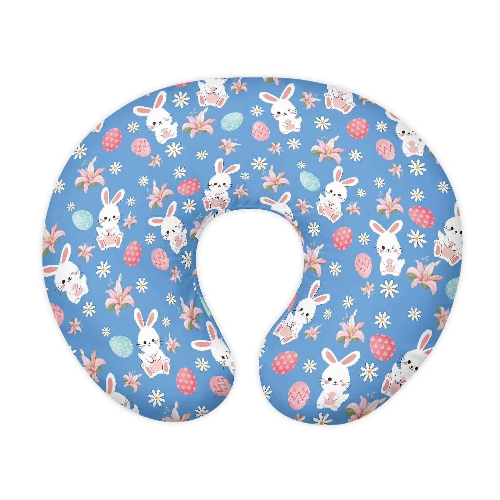 GIFTPUZZ Rabbit Pattern Baby Nursing Pillows, U-shape Zippered Pillow ...