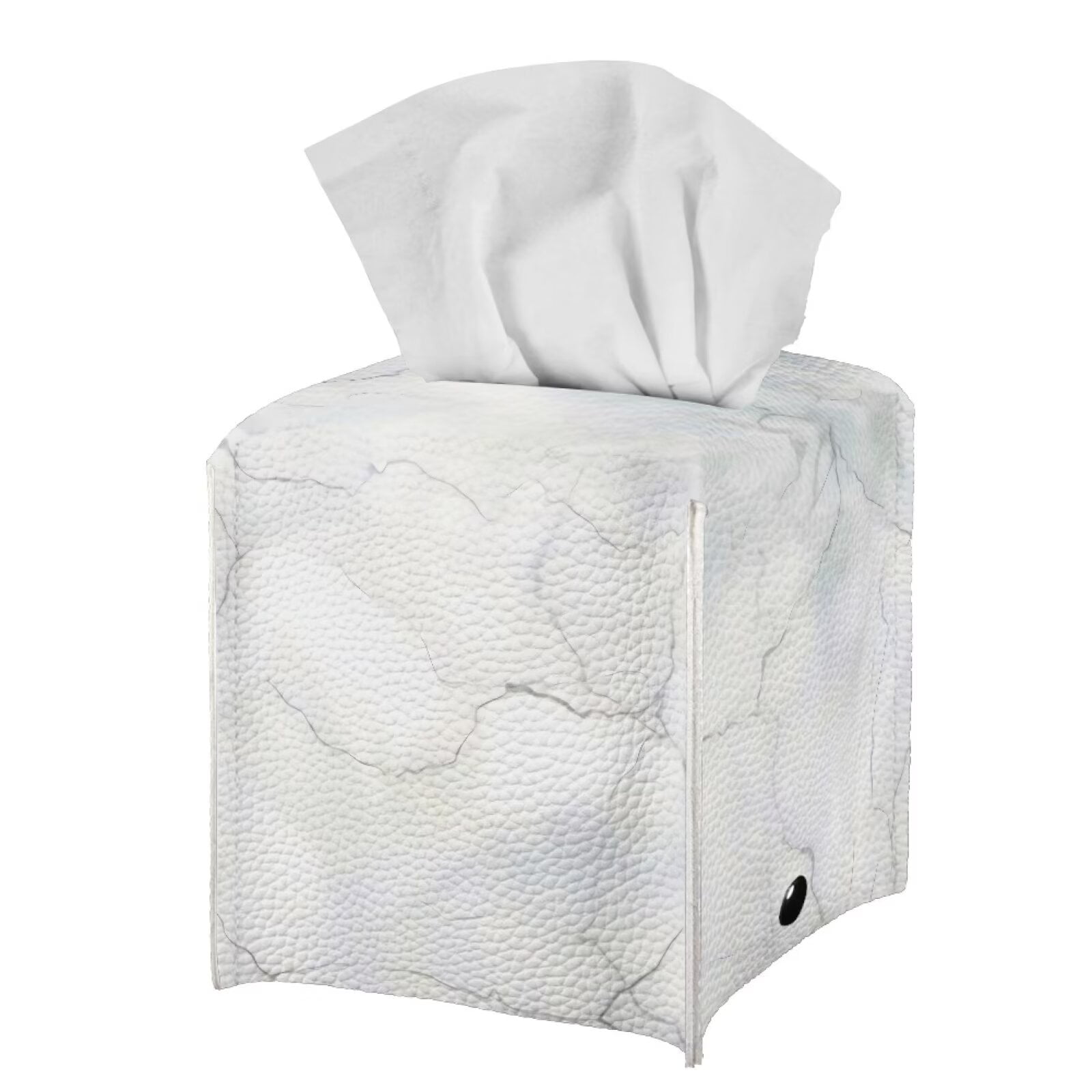 GIFTPUZZ White Marbling Tissue Box Cover Square Tissue Box Holder for ...