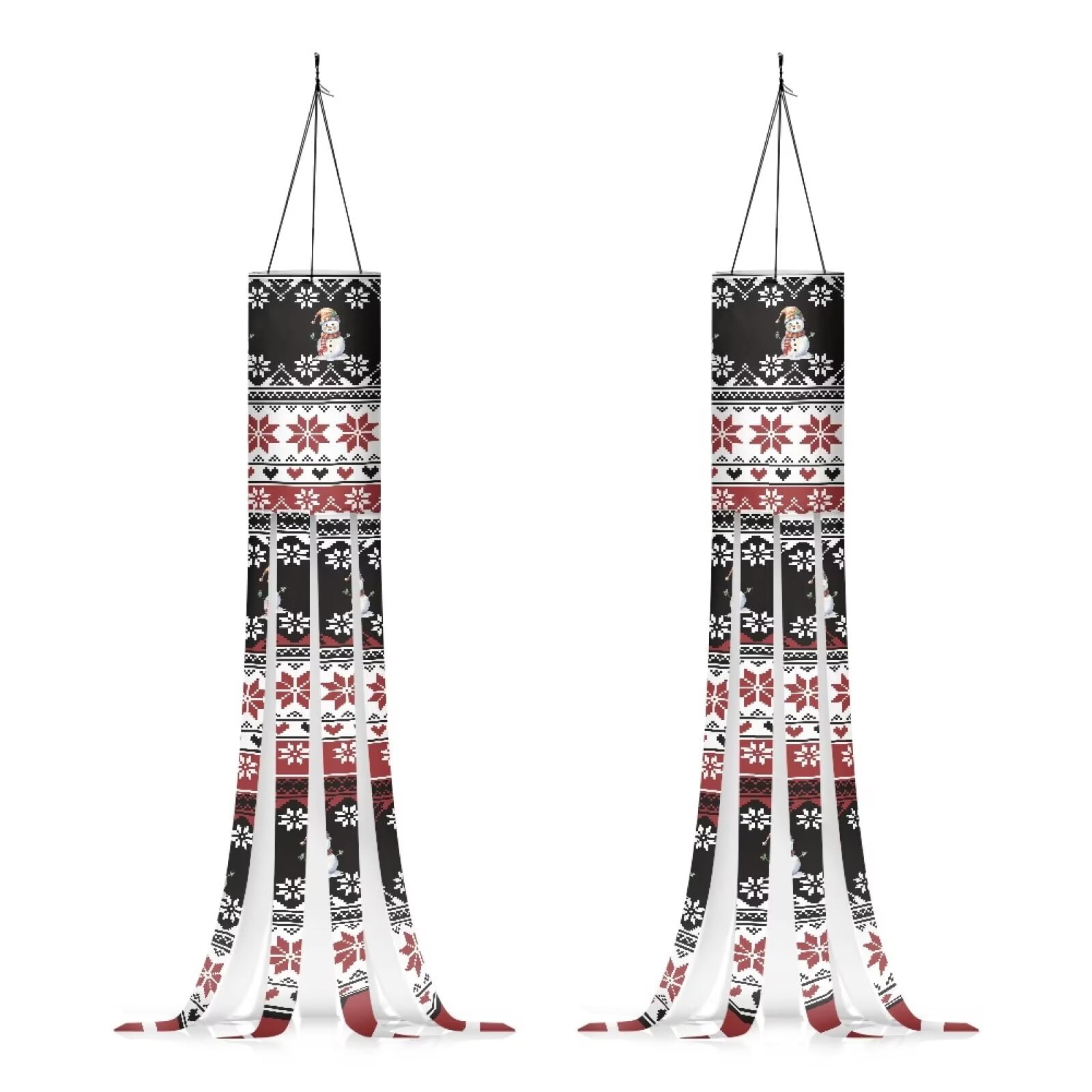 GIFTPUZZ Xmas Snowflake Snowman Windsock Flag Outdoor 40Inch Wind Socks ...