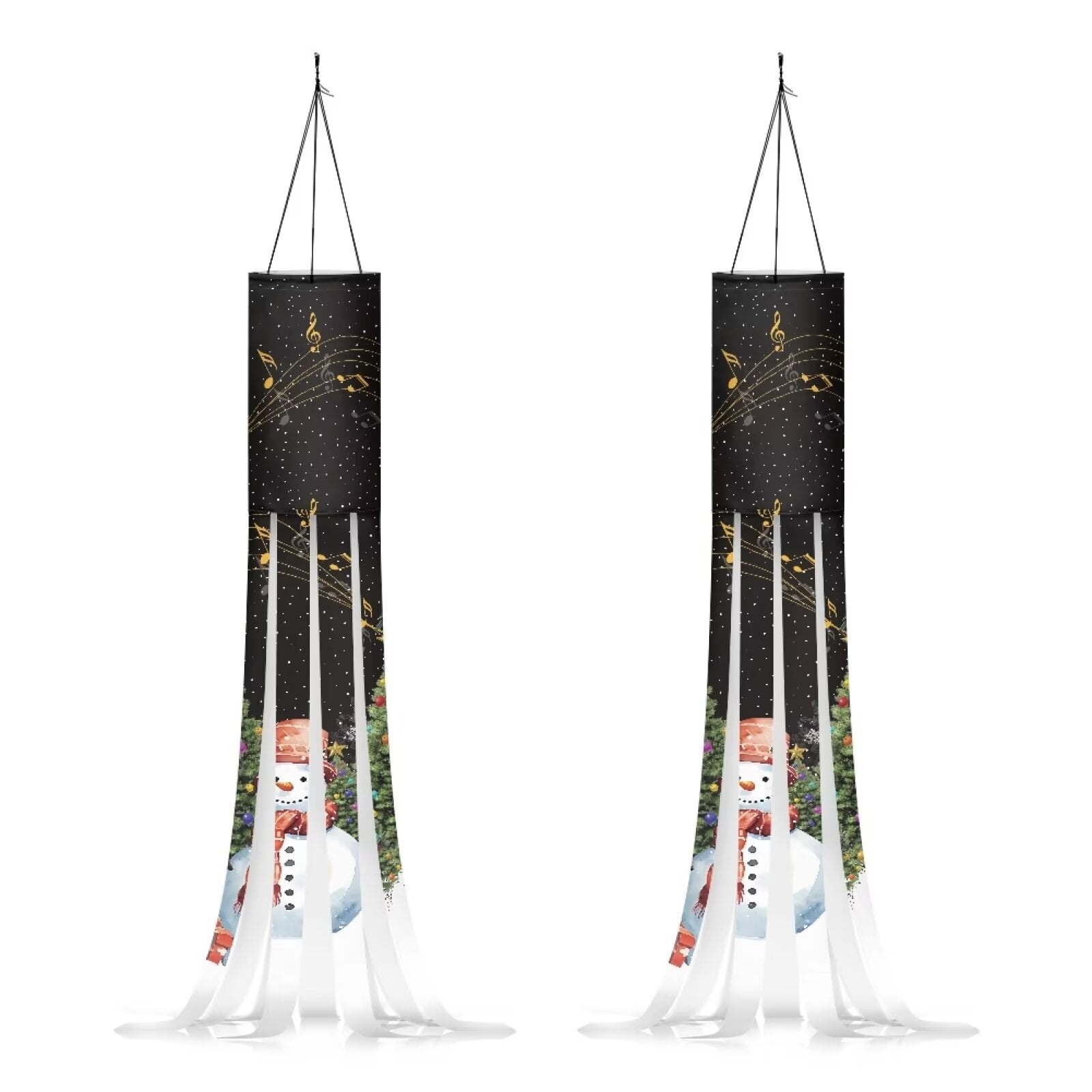 GIFTPUZZ Snowman Music Windsocks Hanging Decorations Flag Wind Socks ...