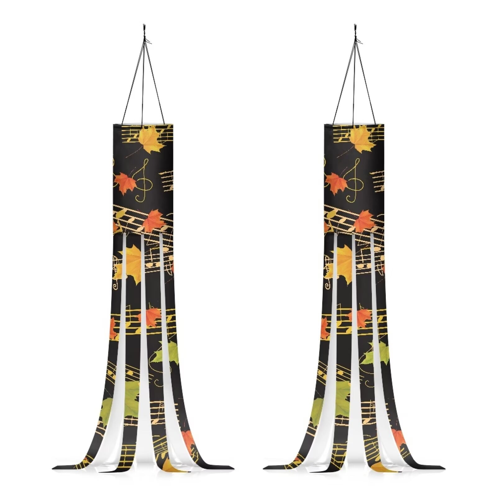 GIFTPUZZ 2 Pieces Autumn Leaves Music Windsocks Handing 39 Inch Wind ...