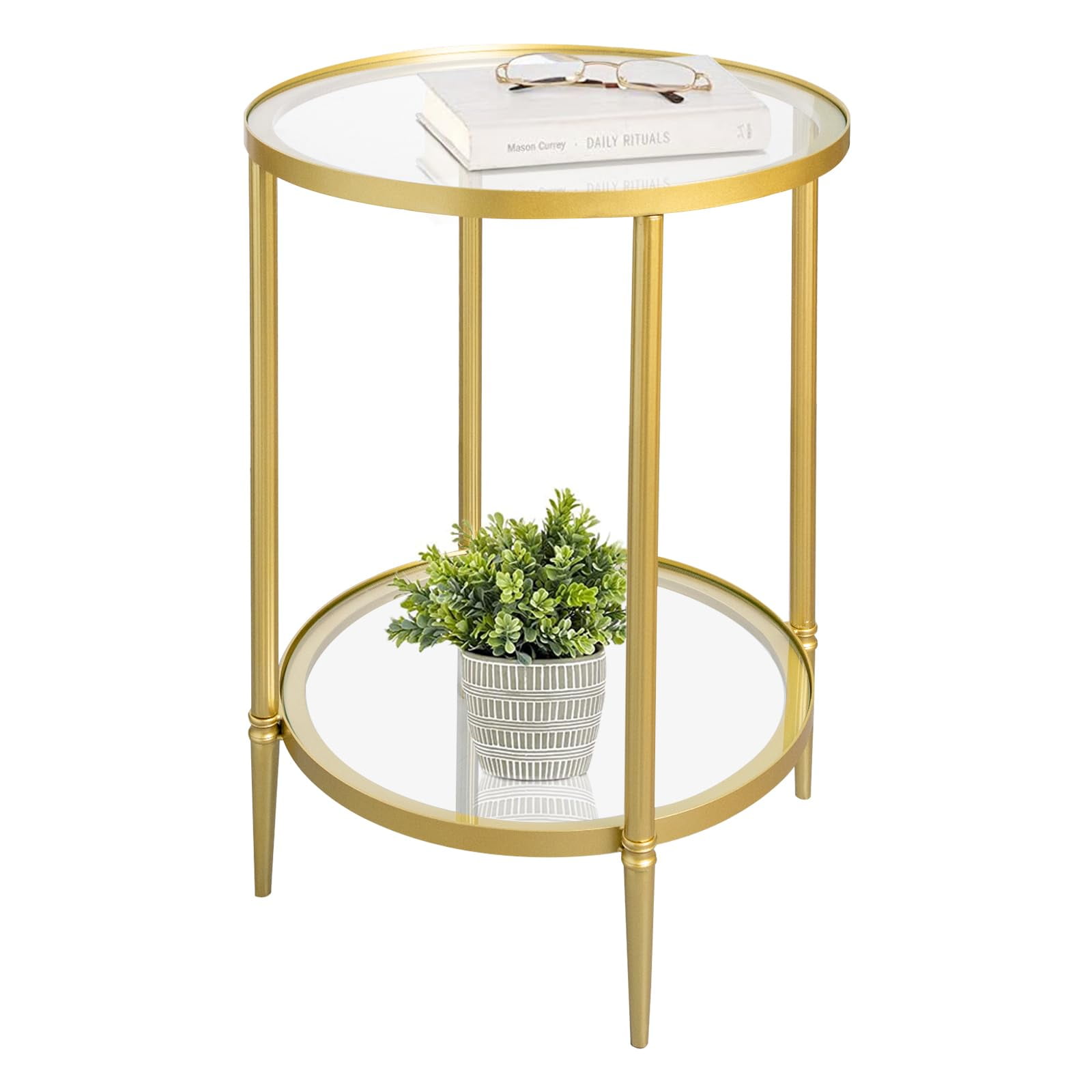 Free Shipping! GIFTTROVE 2 Tier Round Side Table, Gold End Table with ...