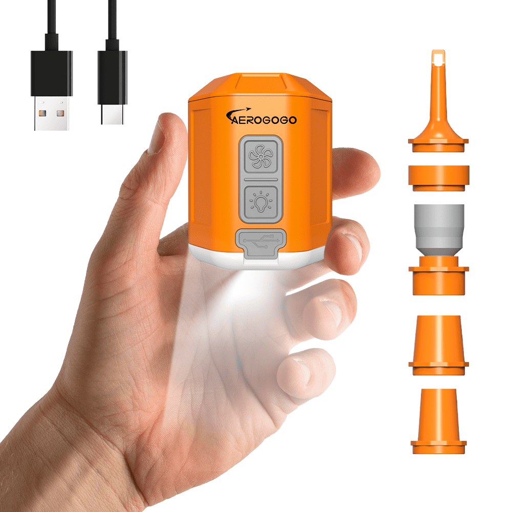 GIGA PUMP 4.0 Mini Air Pump 4.2kPa with Camping Lantern Portable Air ...
