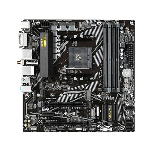 GIGABYTE B550M DS3H AC Micro ATX AMD Ryzen Processors Motherboard ...