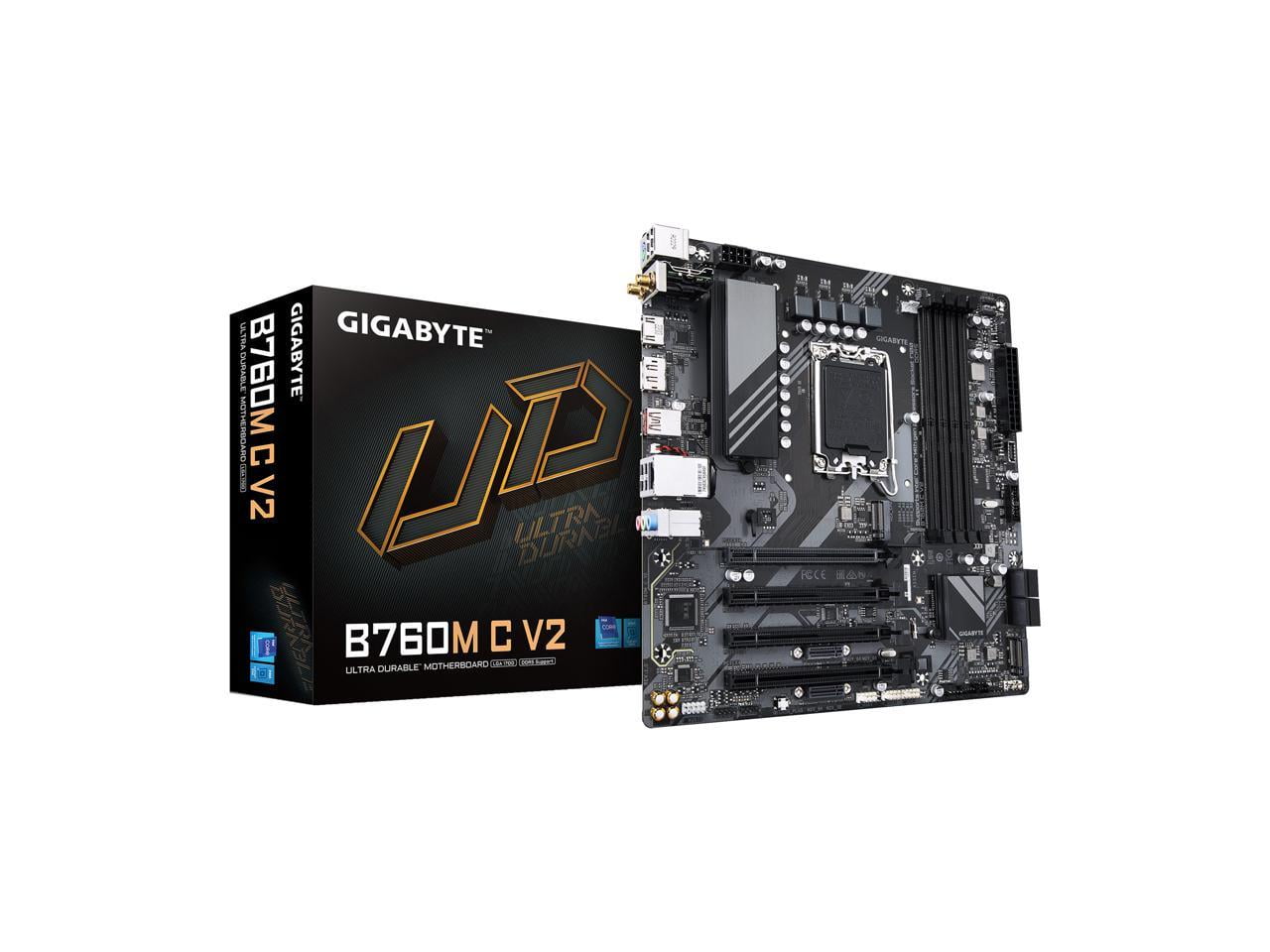 GIGABYTE B760M C V2 LGA 1700 Intel B760 M-ATX Motherboard with DDR5 ...