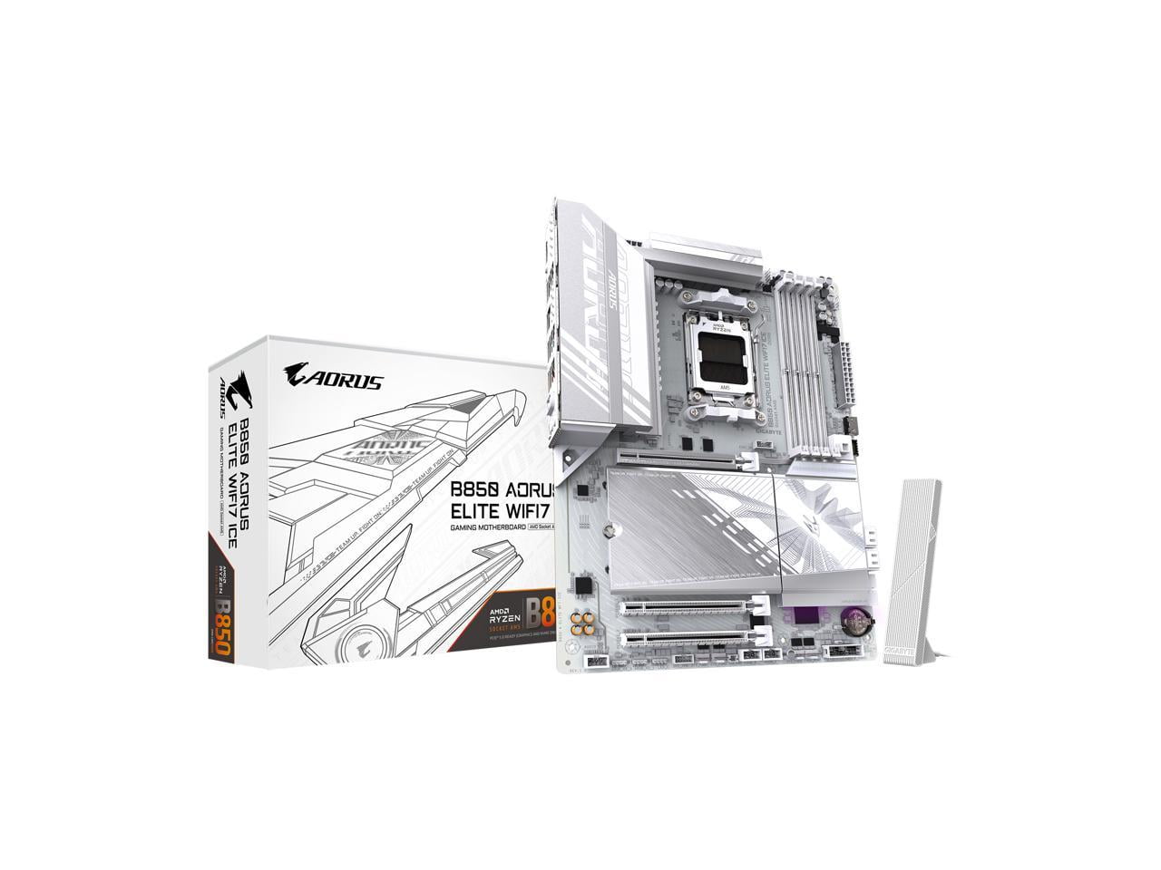 GIGABYTE B850 AORUS ELITE WIFI7 ICE AMD AM5 LGA 1718 Motherboard, ATX ...