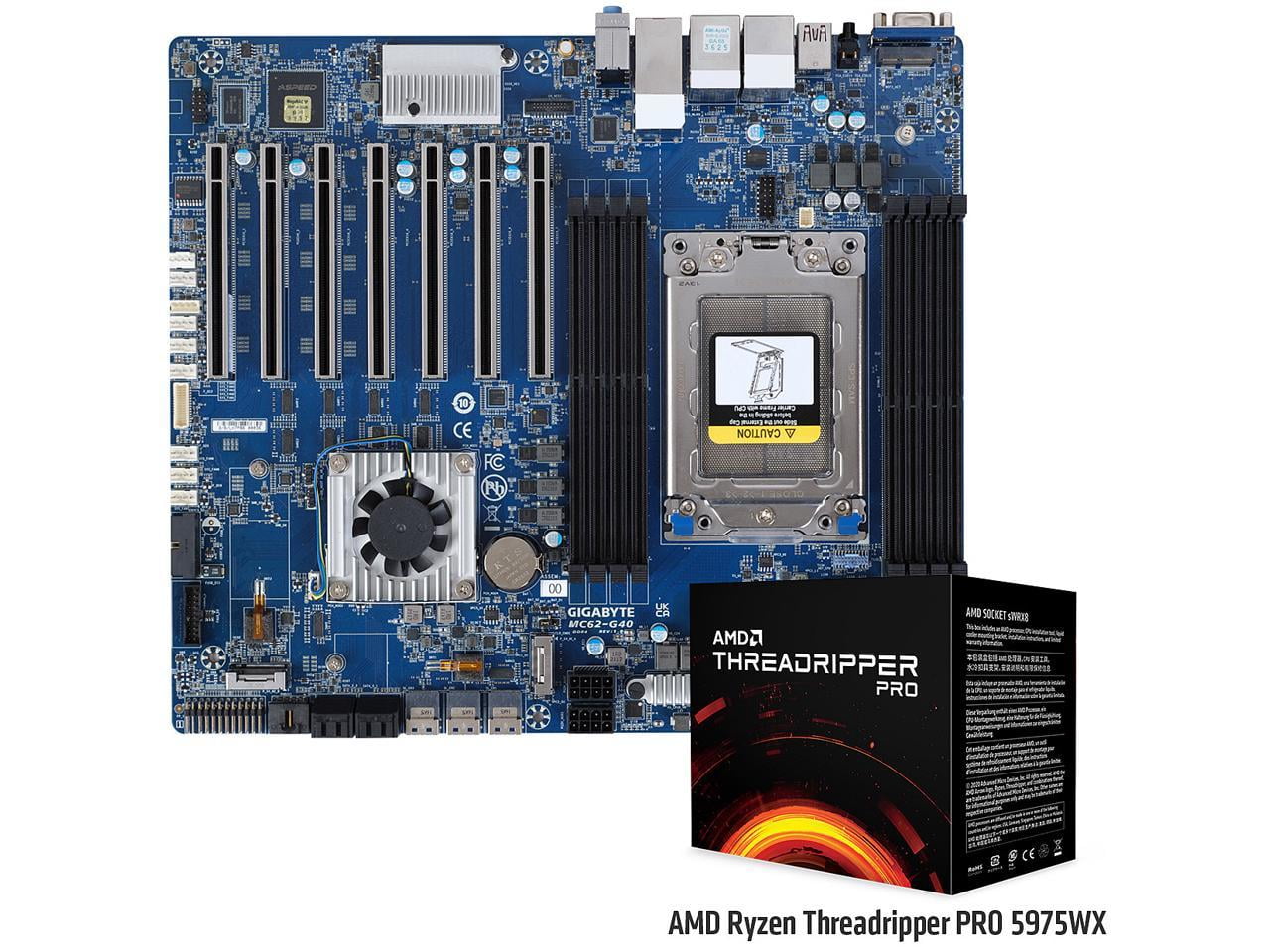 GIGABYTE Bundle MC62-G40 Motherboard with AMD Threadripper Pro 5975WX ...