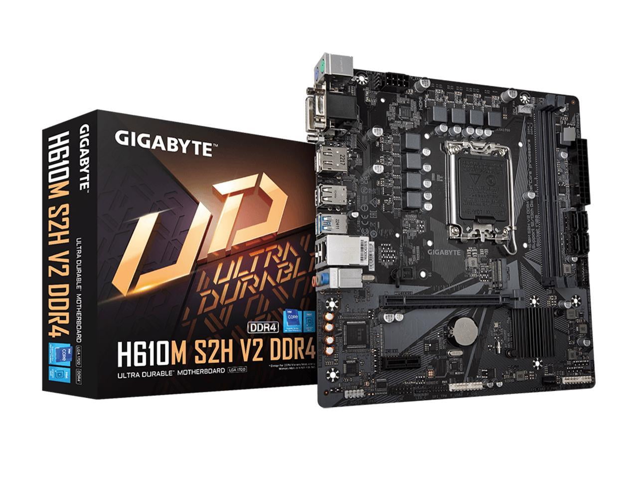 GIGABYTE H610M S2H V2 DDR4, LGA 1700 Micro ATX Motherboard, M.2, PCIe 4 ...