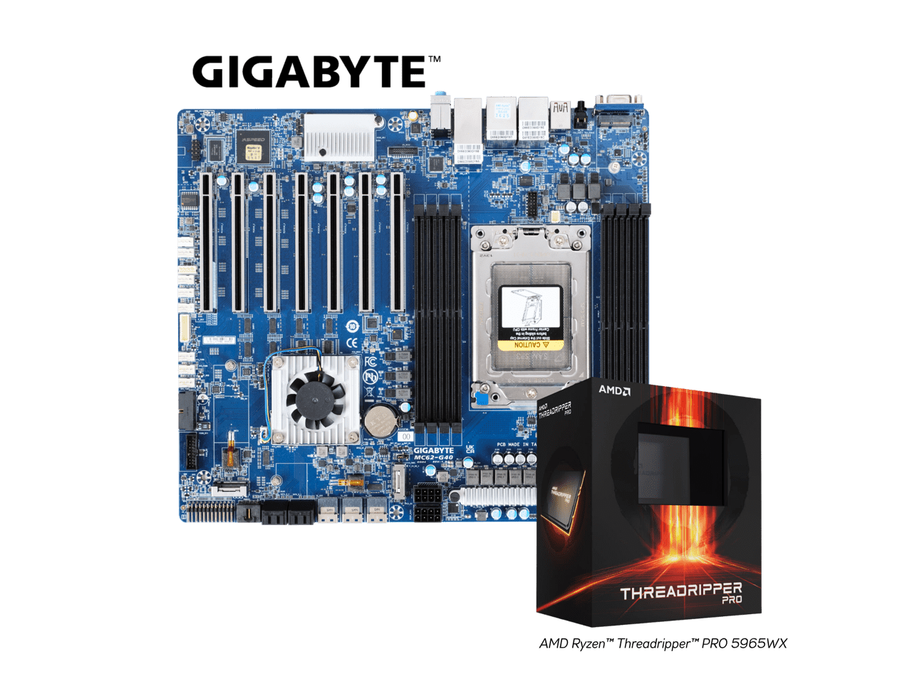 GIGABYTE MC62-G40 AMD Ryzen Threadripper PRO Workstation Board with AMD ...