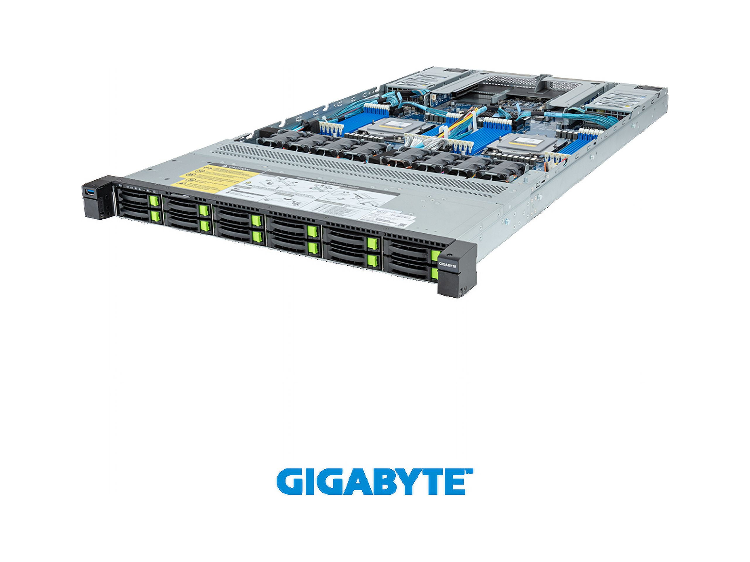 GIGABYTE R183-Z92-AAD1 Rack Server - AMD EPYC™ 9004 - 1U DP 12-Bay NVMe/SATA/SAS - Walmart.com