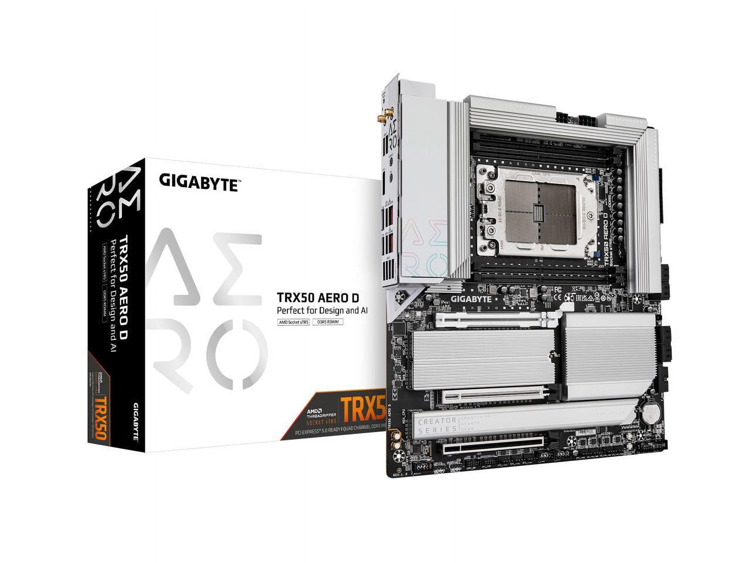 GIGABYTE TRX50 AERO D sTR5 AMD EATX Motherboard - DDR5, PCIe 5.0 M.2 ...