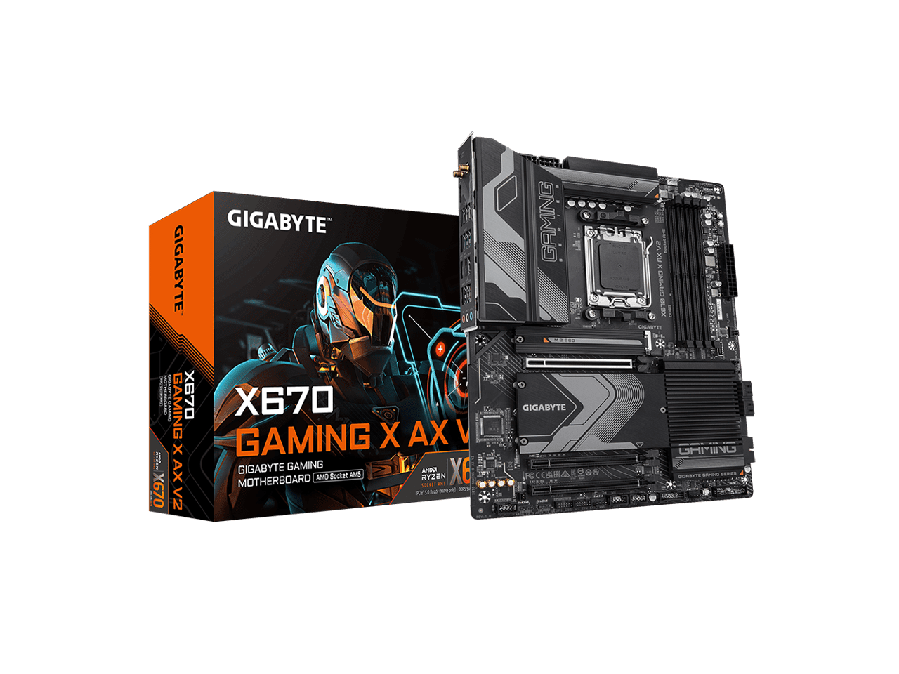 GIGABYTE X670 Gaming X AX V2, Ryzen PC Motherboard, AM5 LGA 1718, DDR5 ...