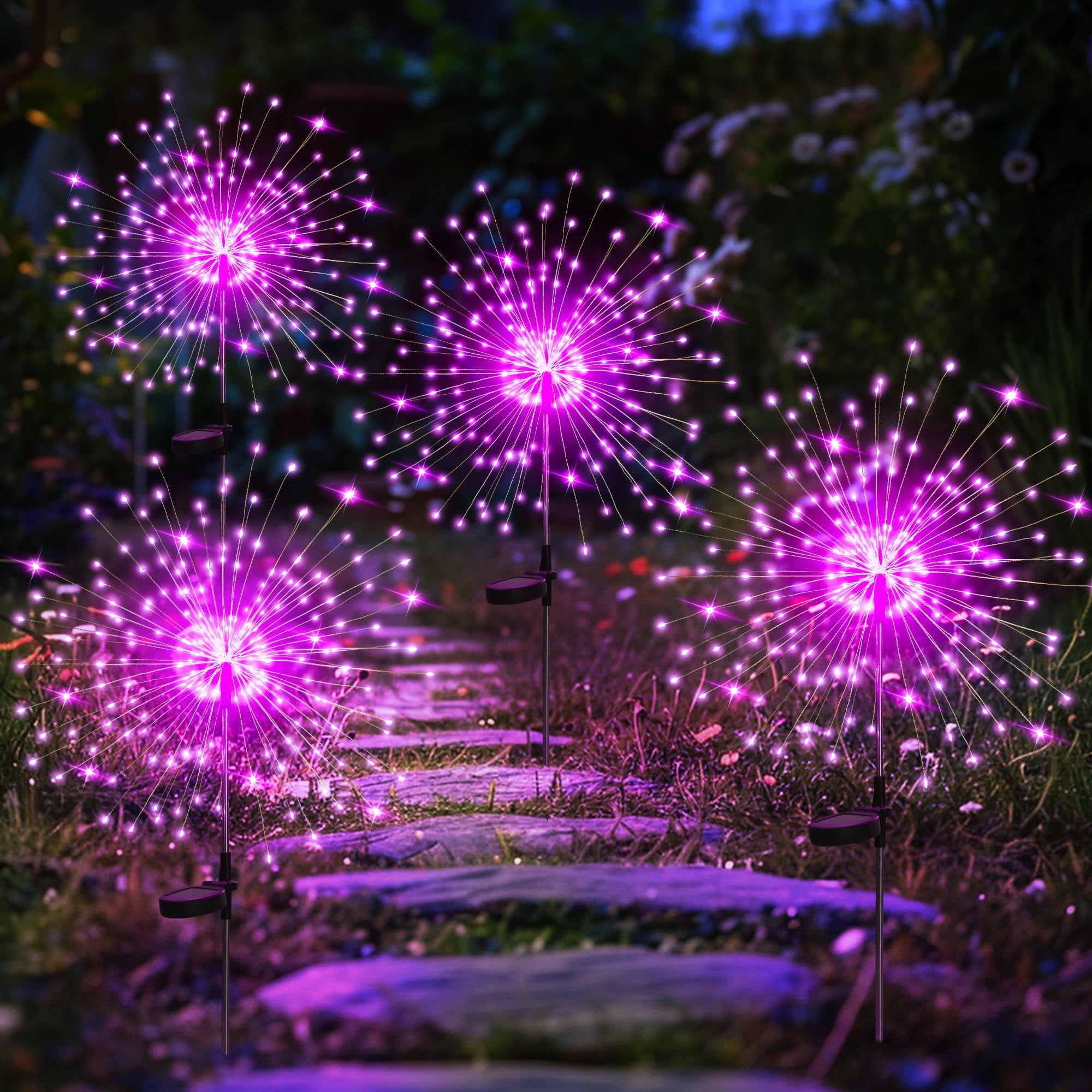 GIGALUMI Garden Outdoor Decor Lights 120LED 2Pack, Solar Garden Lights ...