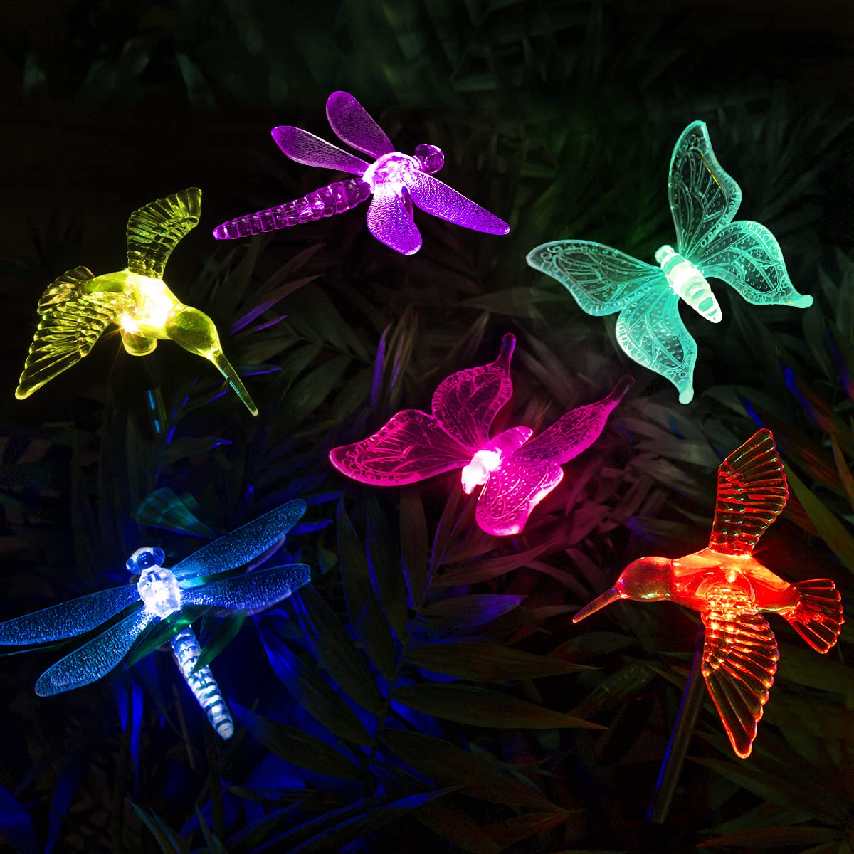 GIGALUMI Solar Garden Lights, 6 Pack Solar Butterfly Lights Decoration ...