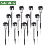 GIGALUMI Outdoor Solar Lights, 12 Pack Stainless Steel Landscape ...