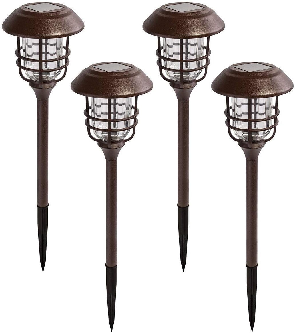 GIGALUMI Super Bright Solar Outdoor Lights 4 Pack, Waterproof Metal ...