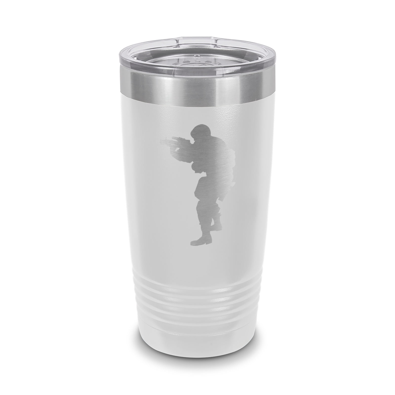 GIGN Operator Tumbler 20 oz - Laser Engraved w/ Clear Lid - Stainless ...
