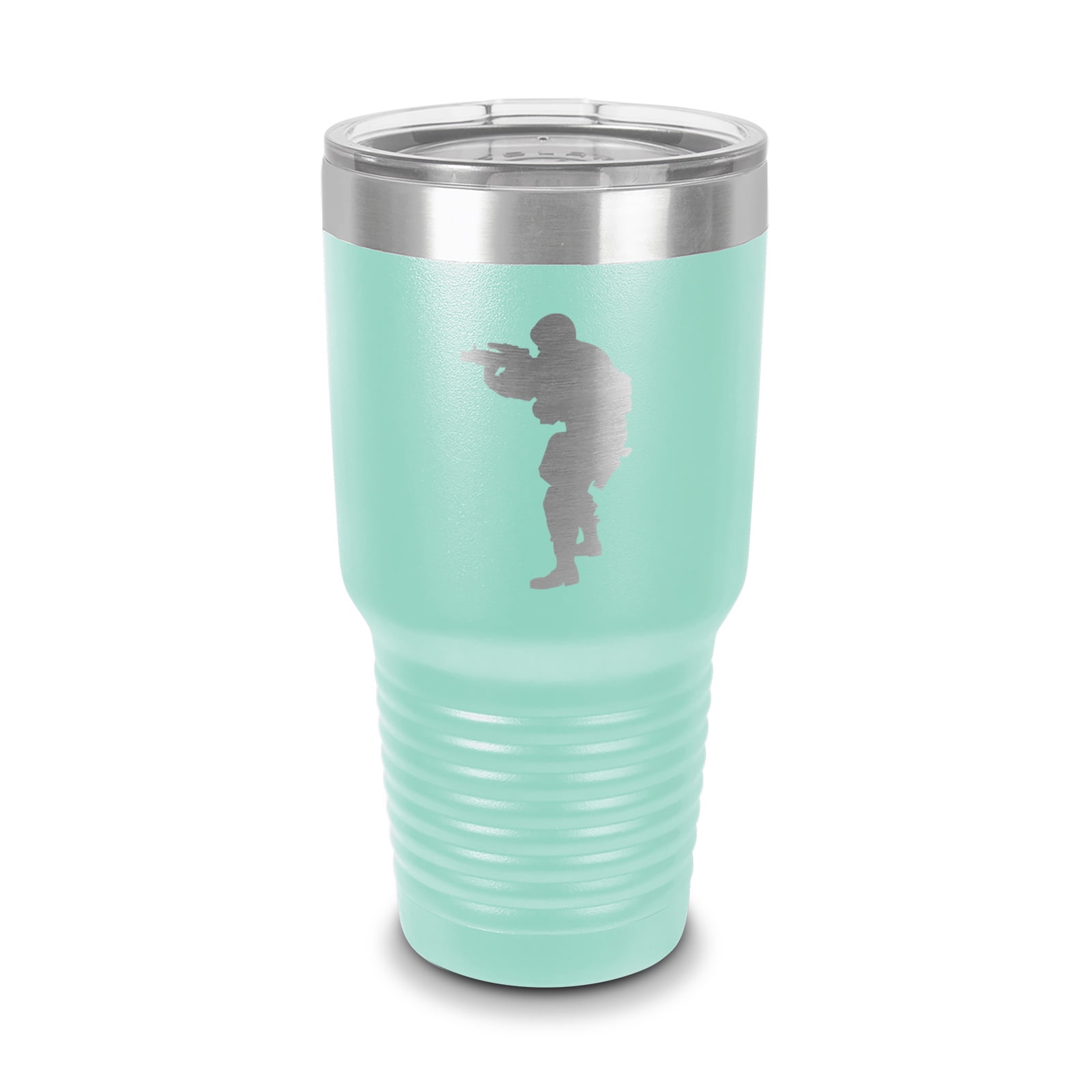 GIGN Operator Tumbler 30 oz - Laser Engraved w/ Clear Lid - Stainless ...