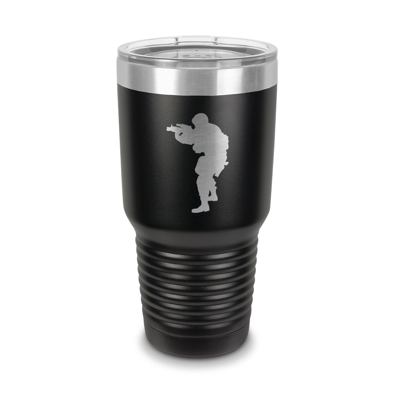 GIGN Operator Tumbler 30 oz - Laser Engraved w/ Clear Lid - Stainless ...
