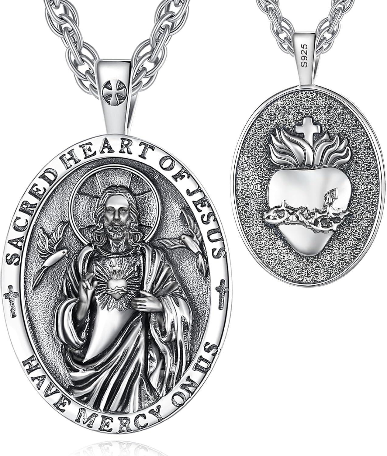 GIHNGF 925 Sterling Silver St Benedict/St Michael/St Christopher/Archangel Raphael Gabriel ...
