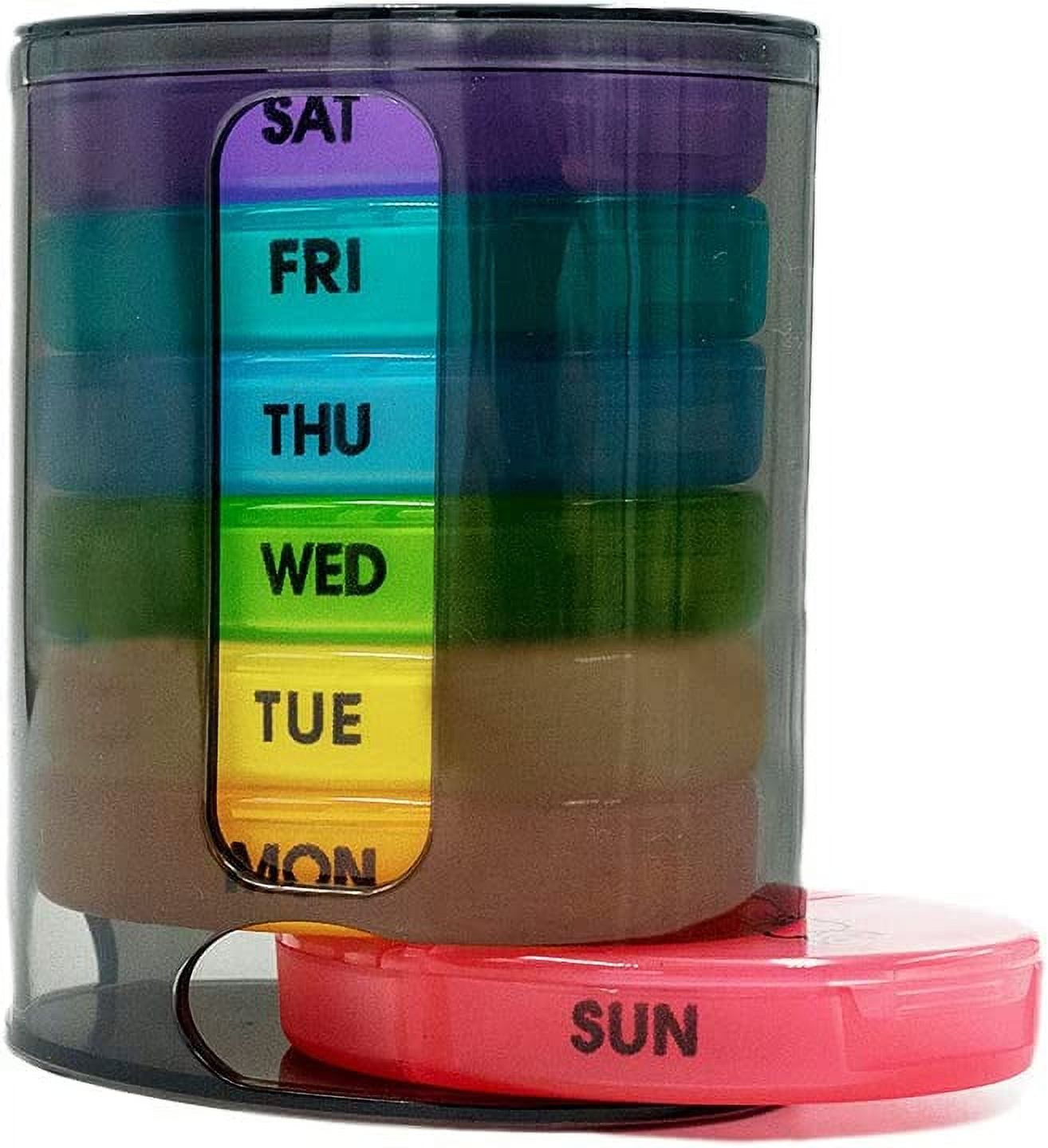 GIIYAA Weekly Pill Organizer (Twice-A-Day), Portable 7 Day Pill Box ...