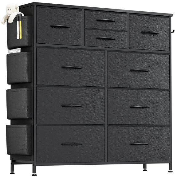 SUMELL 3-Drawer Fabric Dresser, Wheeled Chest Tower, Mobile Vertical ...